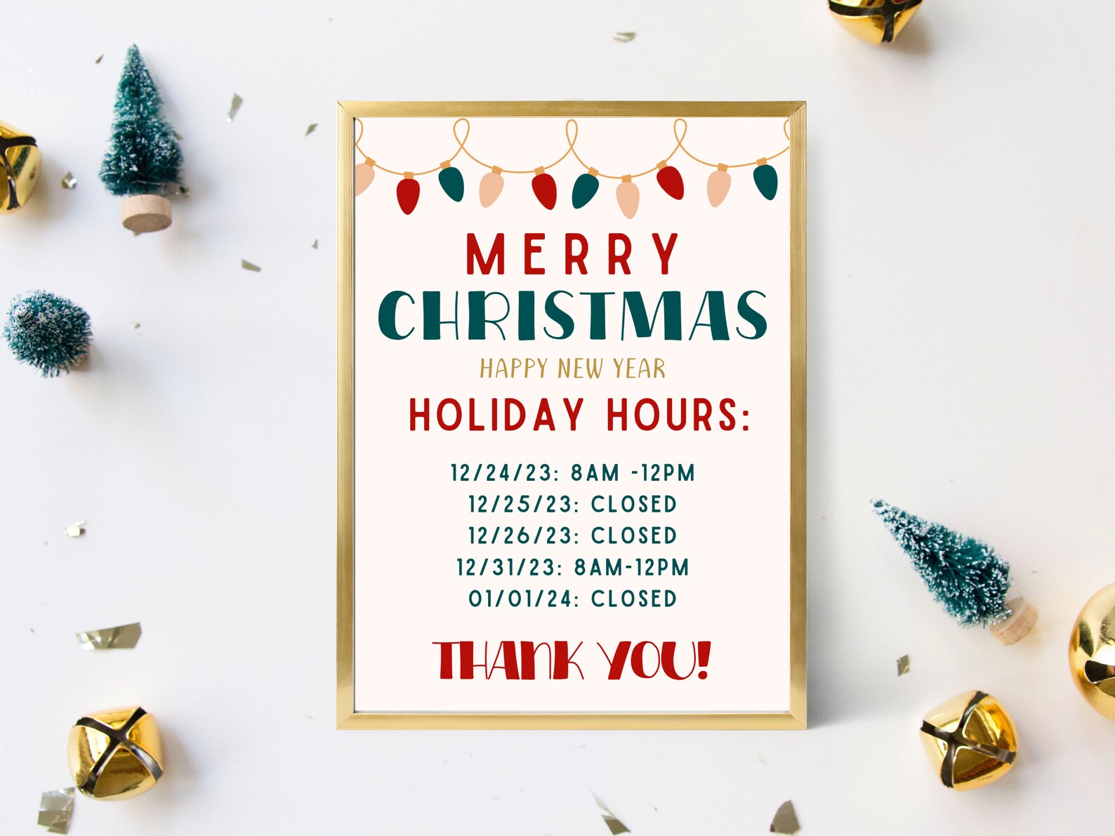 Editable Holiday Hours Template in Canva: Festive Flexibility for Your ...