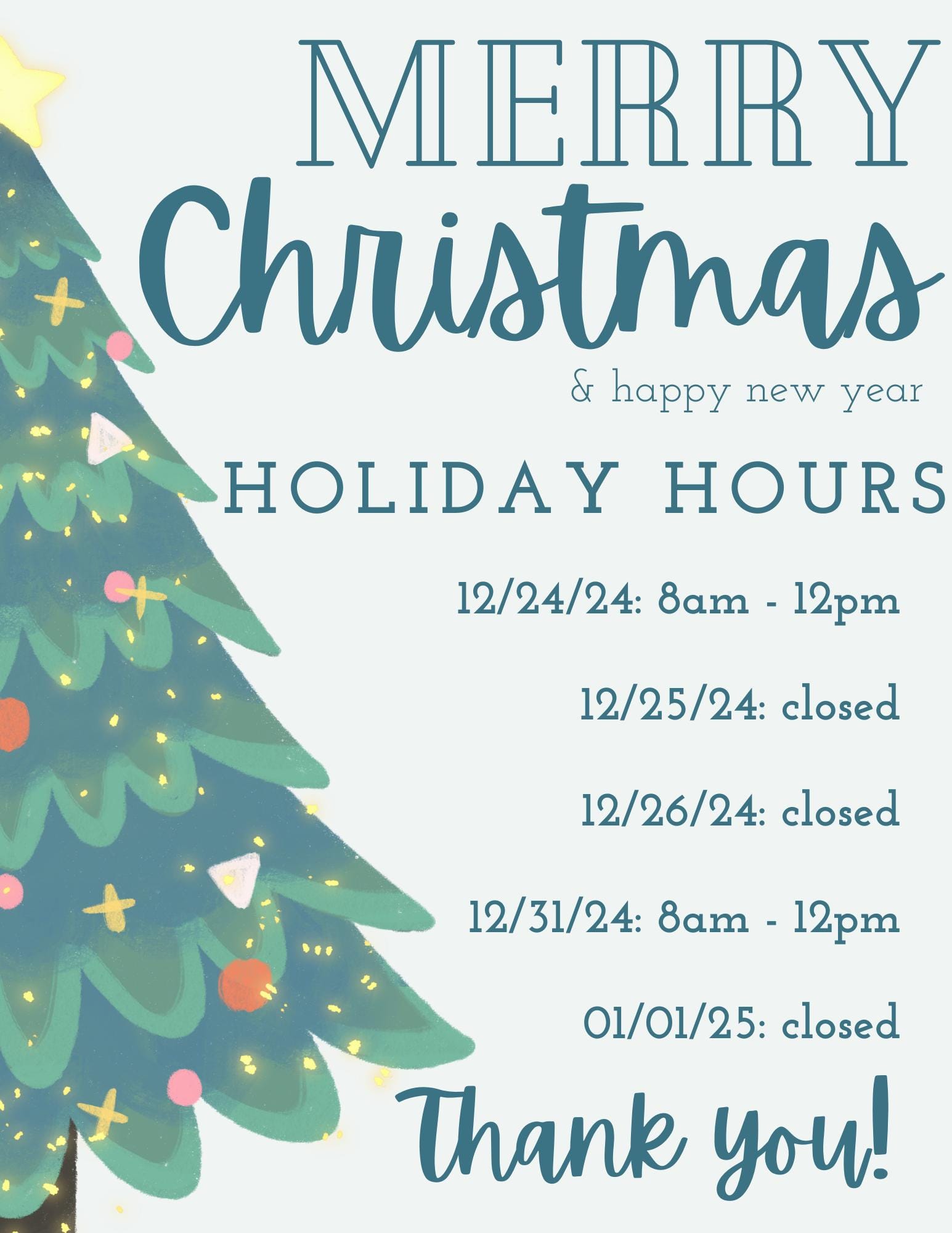 Editable Holiday Hours Template in Canva: Festive Flexibility for Your Business! - Etsy