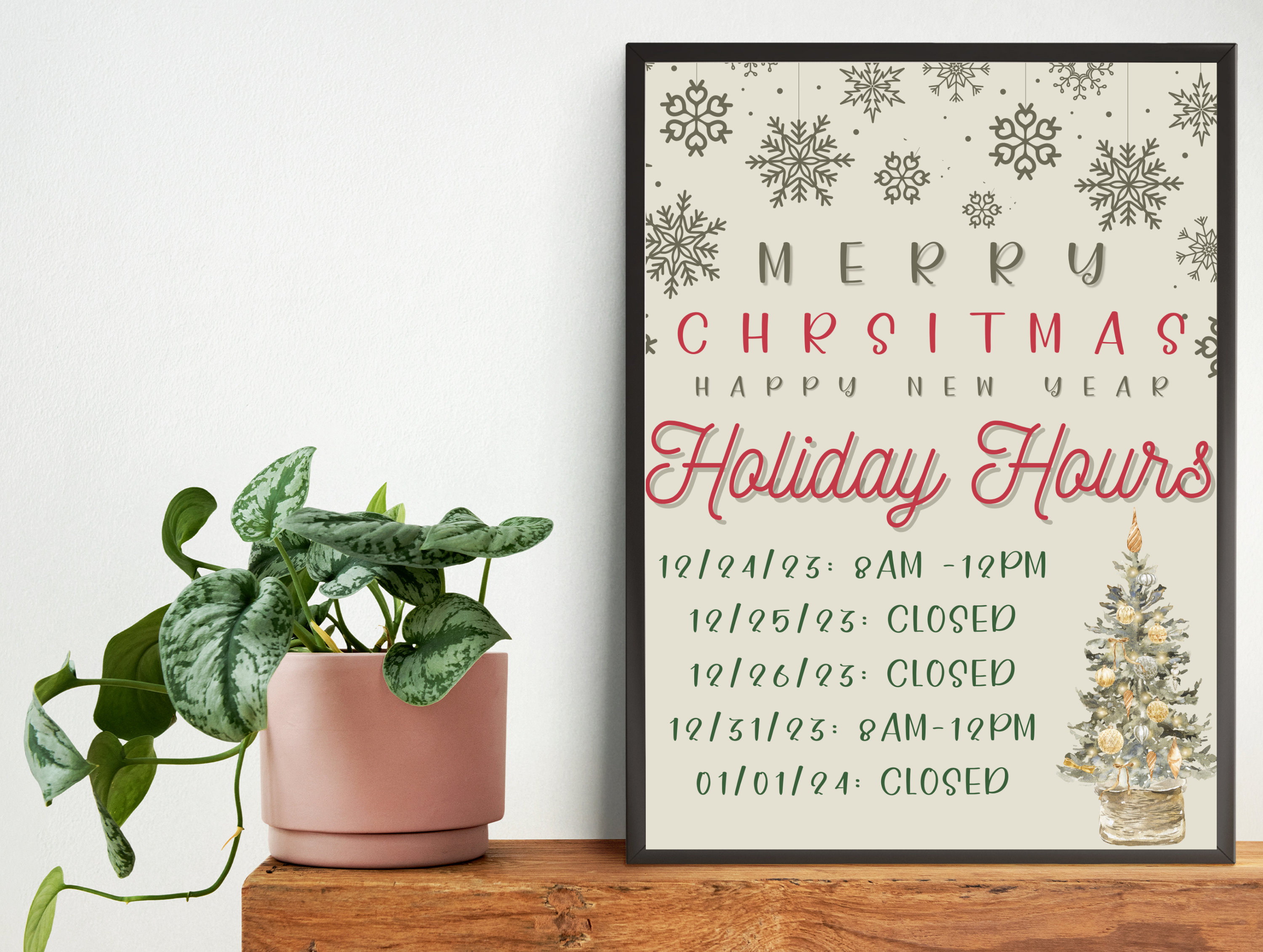 Editable Holiday Hours Template in Canva: Festive Flexibility - Etsy