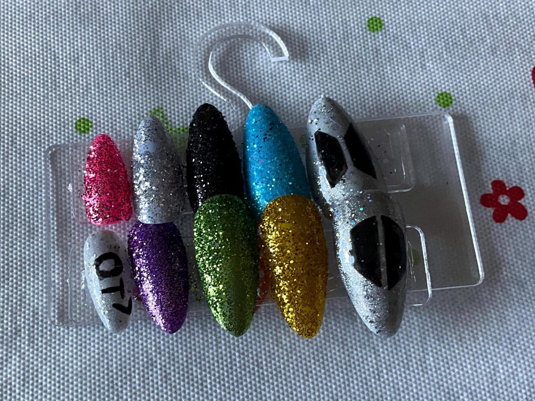 BTS Mic Inspired Nails OT7 Handpainted Made to Order - Etsy