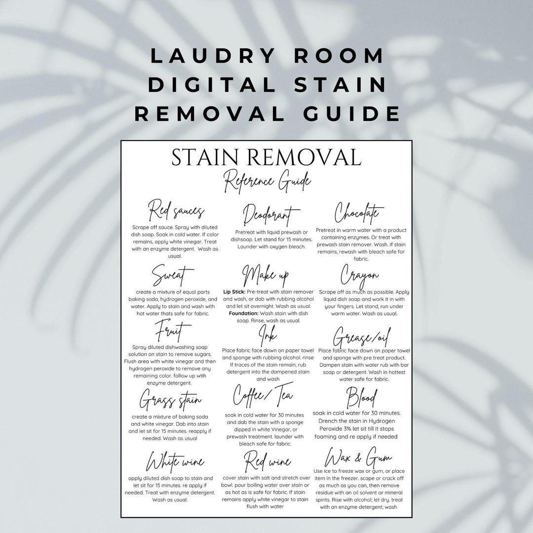 Ultimate Digital Laundry Stain Remover Guide! Digital Download PDF JPG Files. - Etsy