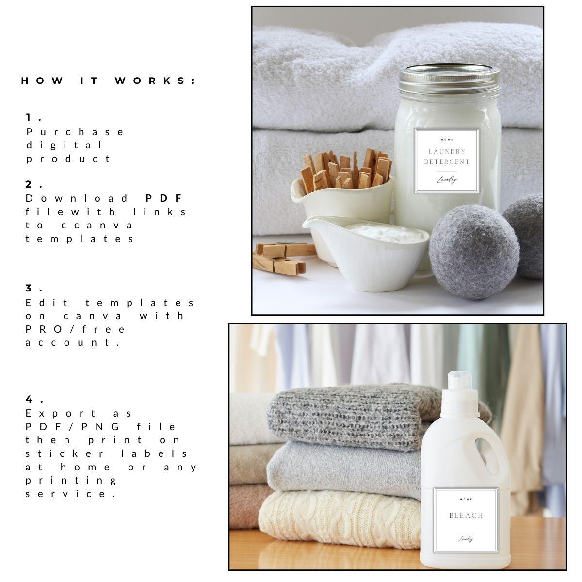 10 Customizable Laundry Room Labels Organization Done-for-you Canva ...