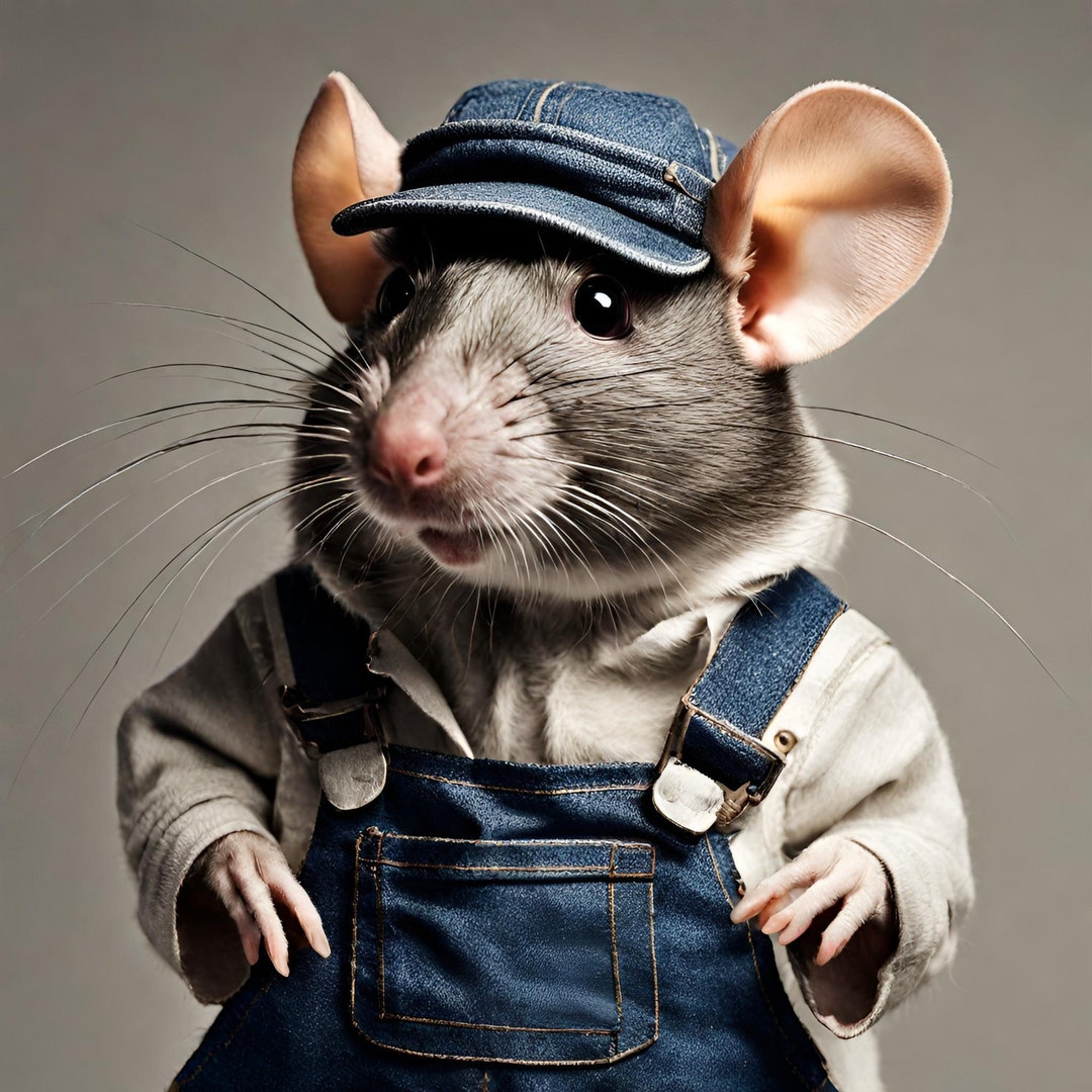 Digital Wall Art. Little Mouse in Overalls. Printable Poster - Etsy