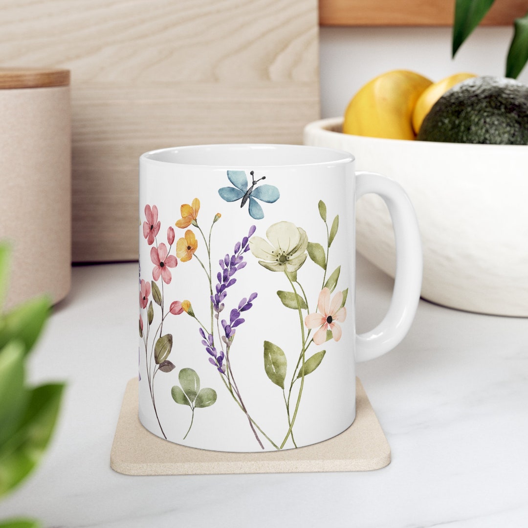 Wildflower Mug, Spring Flower Coffee Cup, Wild Flower Cup, Mom Gift ...
