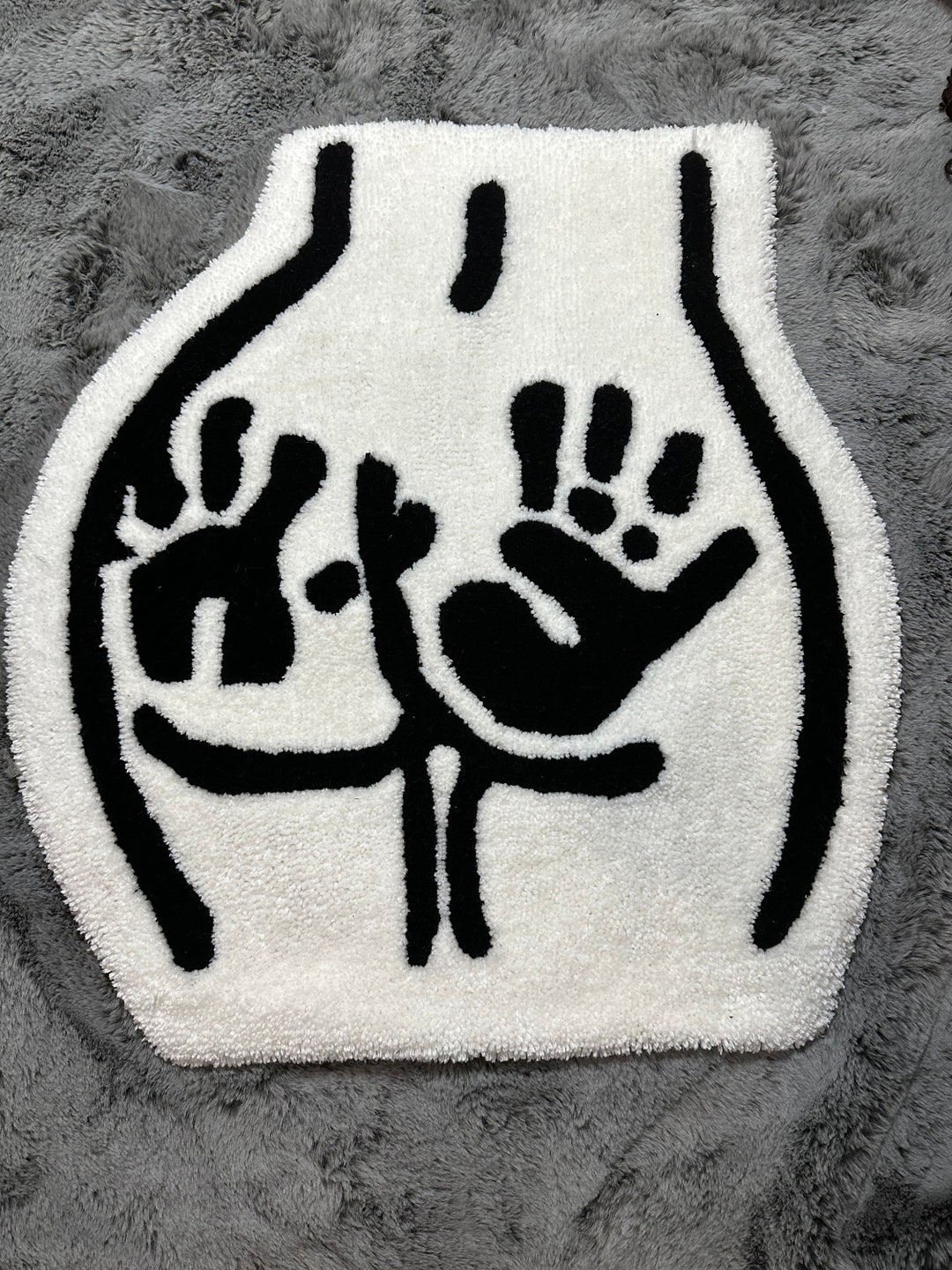 Butt Handprints Handmade Rug Home Decor Room Decor Unique Style Gift ...