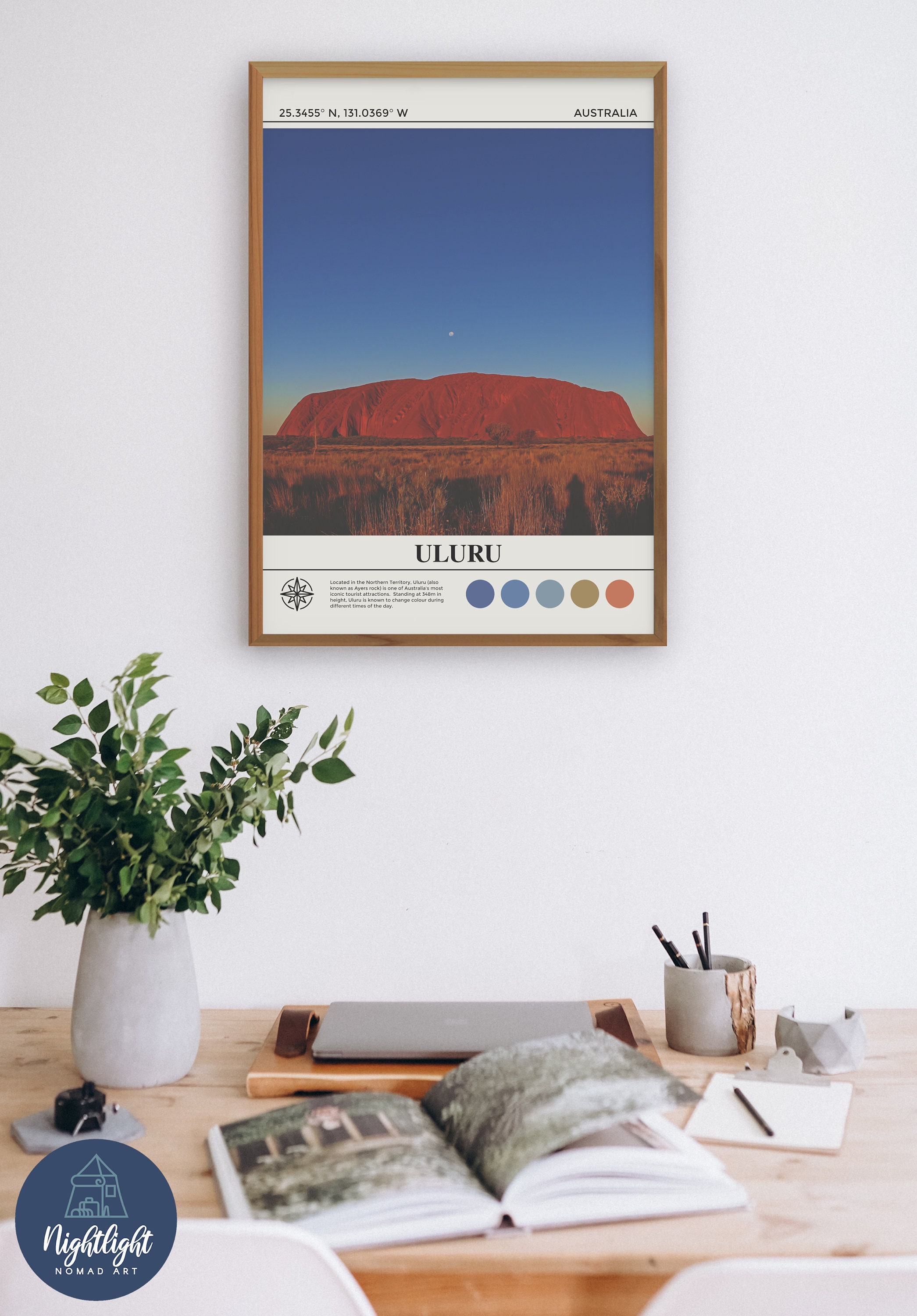 Australia Uluru Ayers Rock Outback Digital Oil Painting | Australia ...