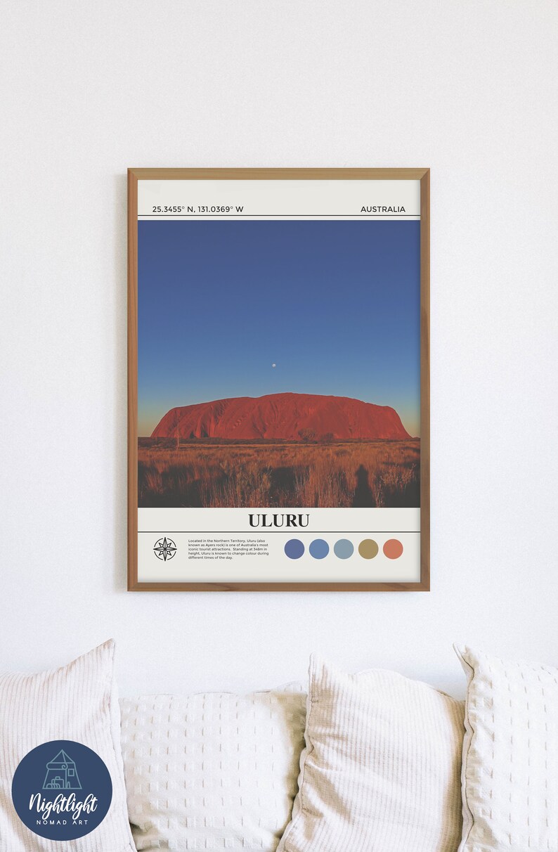 Australia Uluru Ayers Rock Outback Digital Oil Painting | Australia ...