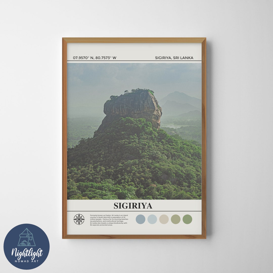 Sri Lanka Sigiriya Digital Oil Painting | Sri Lanka Wall Art | Sri ...