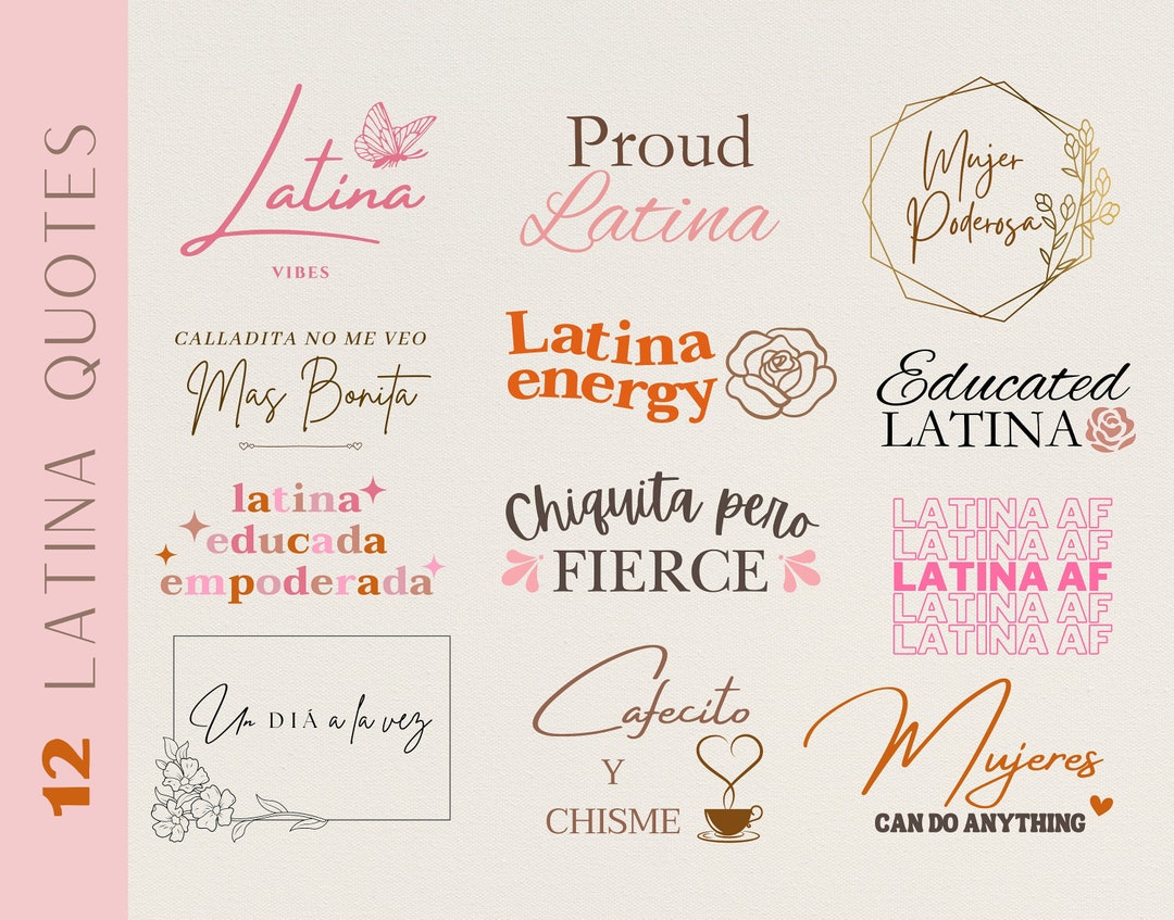 6 Latina Motivational Quotes Bundle Svg Positive Quotes Svg Latina Png ...