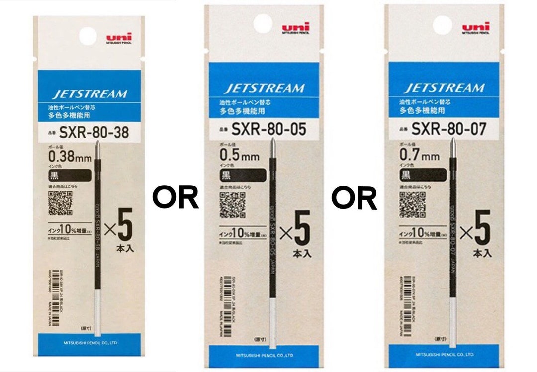 New Uni Jetstream Refill Black for Multi Color Pen, Pack of 5 , 0.38mm ...