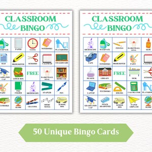 Classroom Bingo Game With 50 Printable Bingo Cards - Etsy