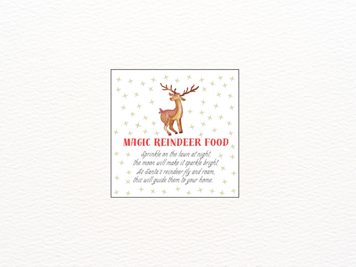 Magic Reindeer Food Tag Printable - Etsy