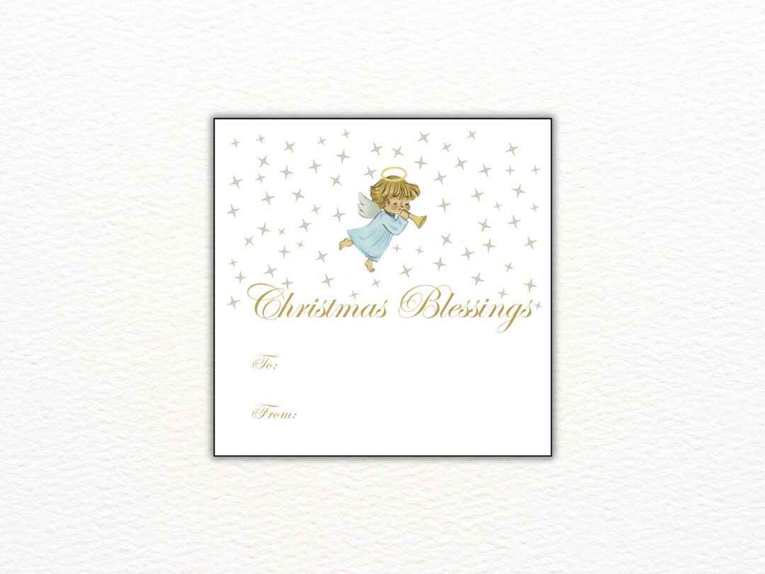 Printable Christmas Gift Tags, Digital Christmas Gift Tags, Angel Gift ...