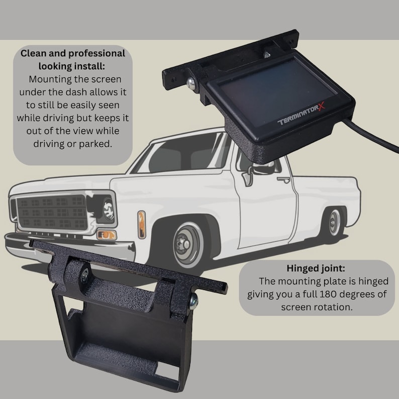 Under Dash Mount for Holley EFI 3.5" Screen Terminator X, Sniper and ...
