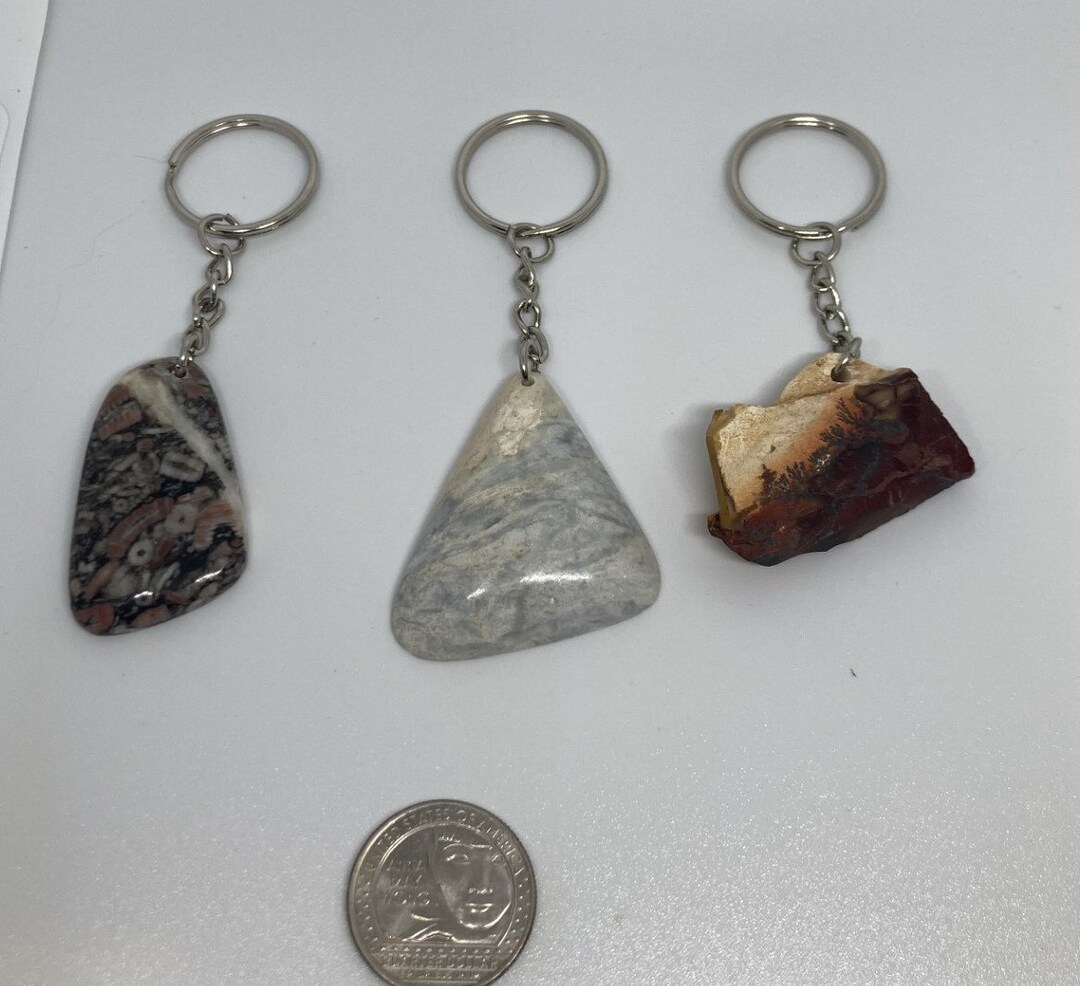 Lot of 3 Rock Keychains - Etsy