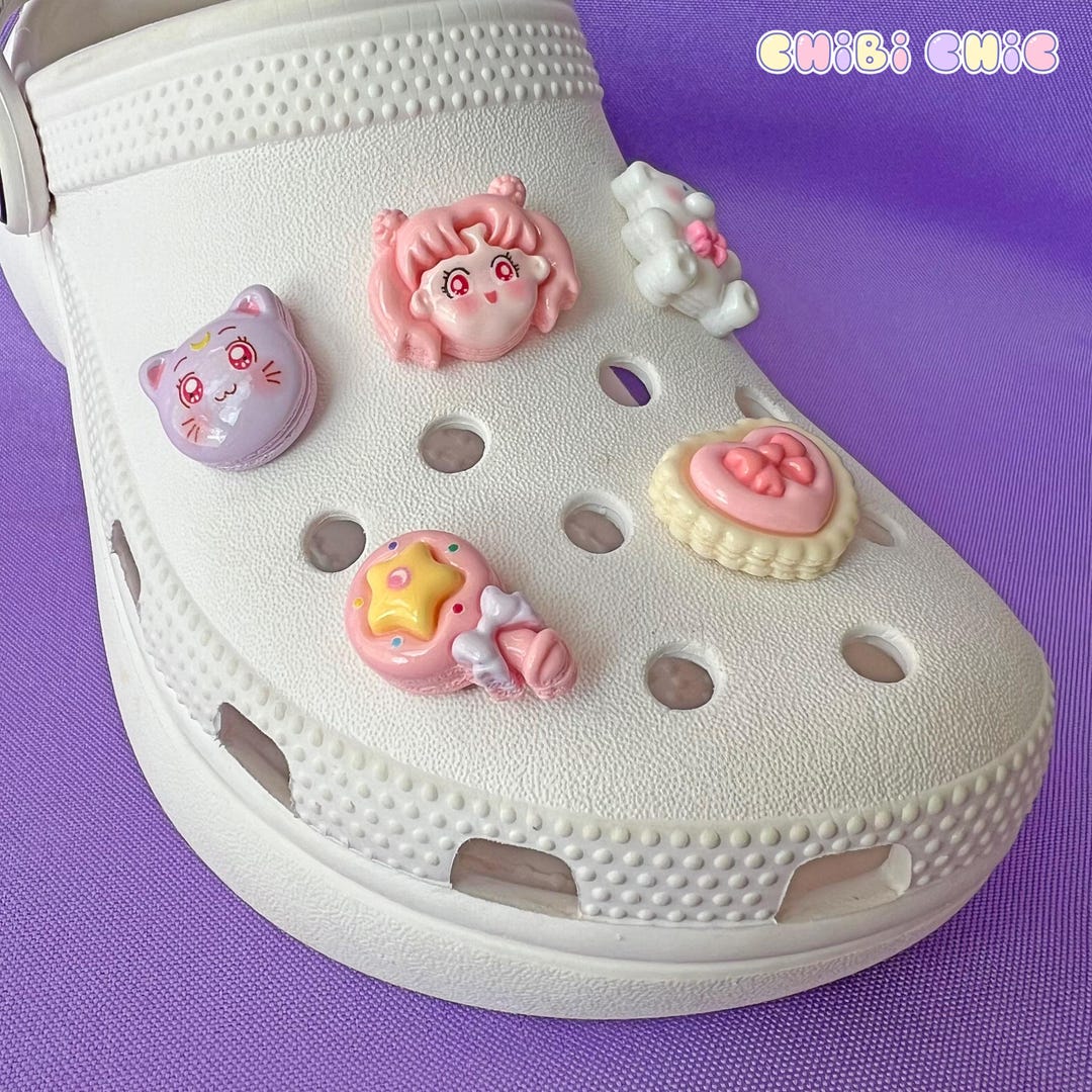Shoe Charms Set Chibi Moon Girl Glossy Kawaii Japan Anime Cartoon Bear ...