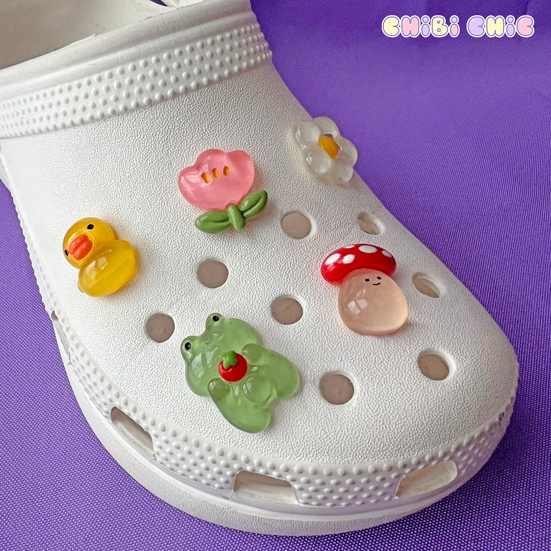 Shoe Charms Set | Froggy Cottagecore | Kawaii Frog Duck Mushroom Tulip ...