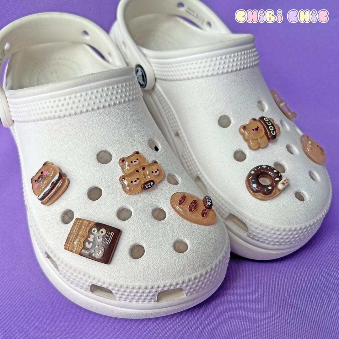 Shoe Charms Set | Choco Bear | Kawaii Chocolate Bread Donut Brown ...