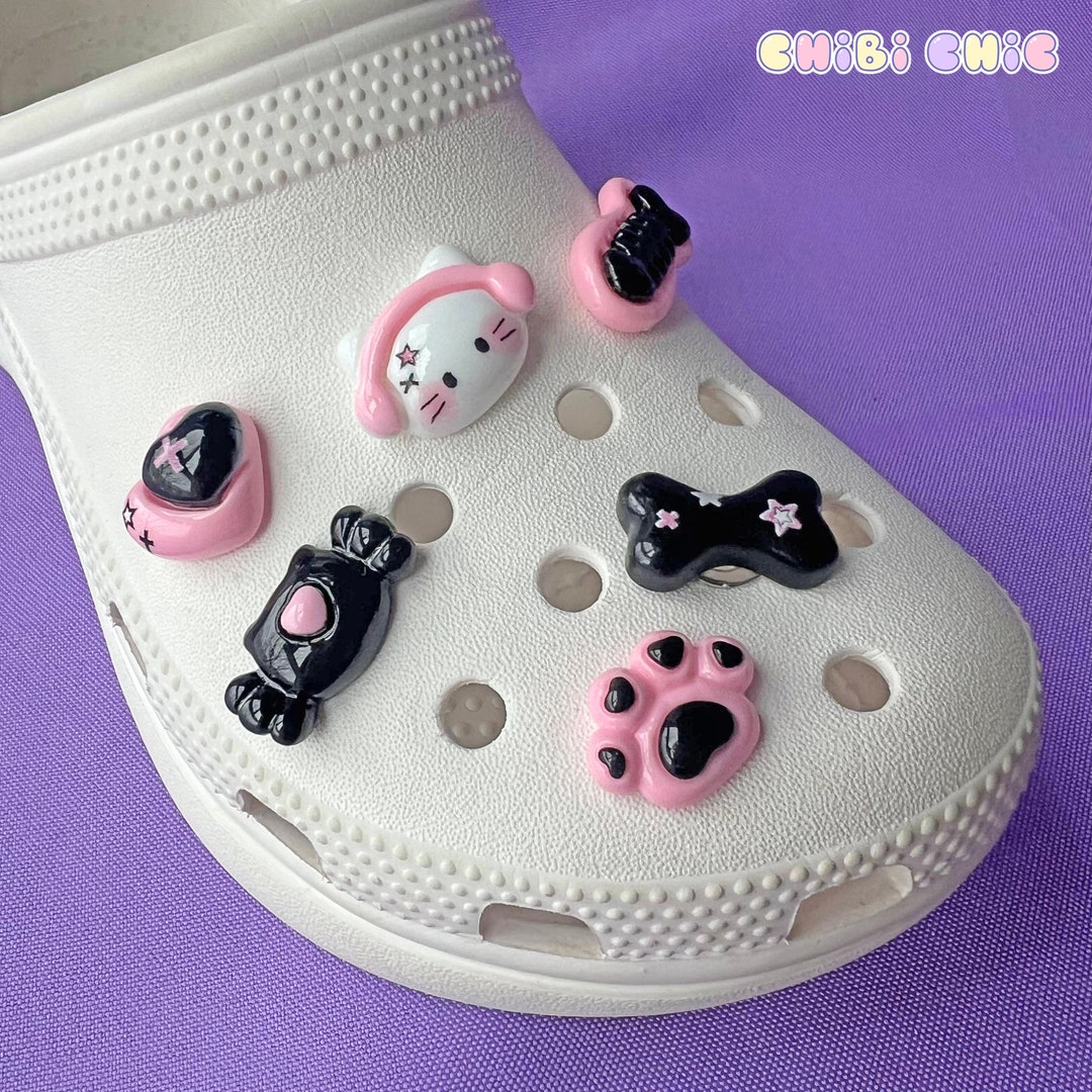 Croc Shoe Charm Set Edgy Baddie Kitty Gothic Cute Cat Anime Heart Fish ...