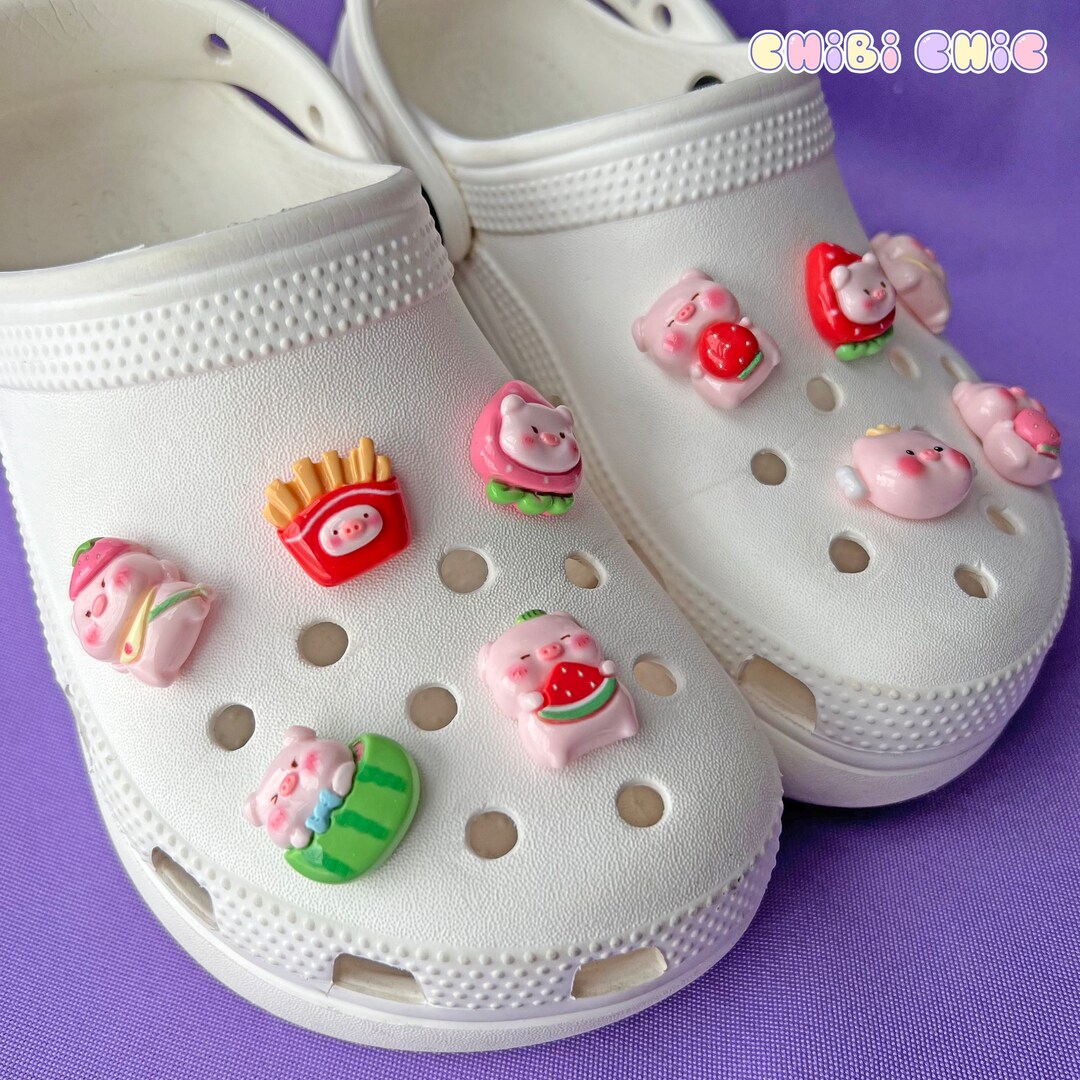 Croc Shoe Charm Set Strawberry Watermelon Piggy Kawaii Spring Cozy Pig ...
