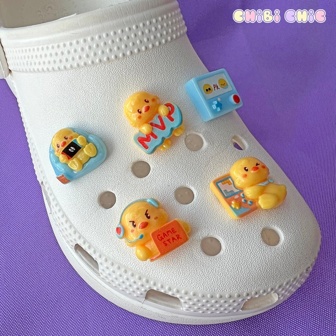 Shoe Charms Set Gamer Chick Kawaii Cute Game Boy Gaming Play Console ...