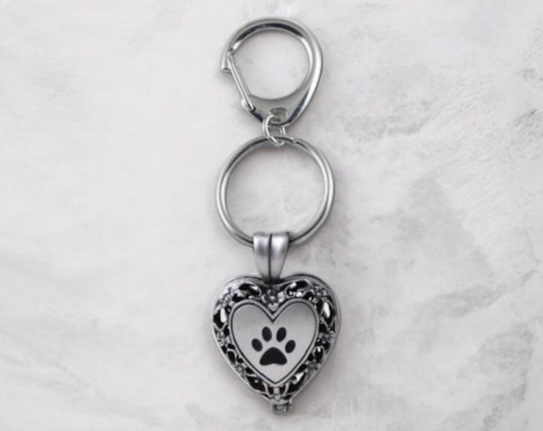 Paw Print Keychain, Pet Memorial Keyring, Dog/cat Paw Locket, Pet Loss ...