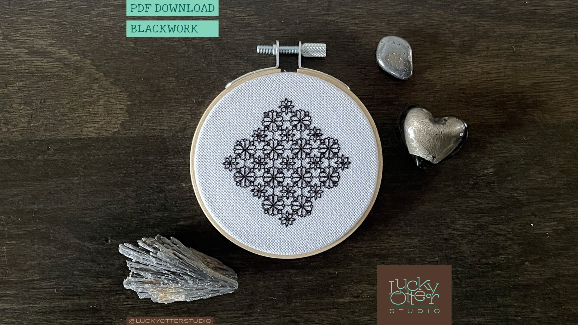 Grandmas Lace Blackwork Embroidery Chart, Geometric Blackwork Cross Stitch Embroidery Pattern ...