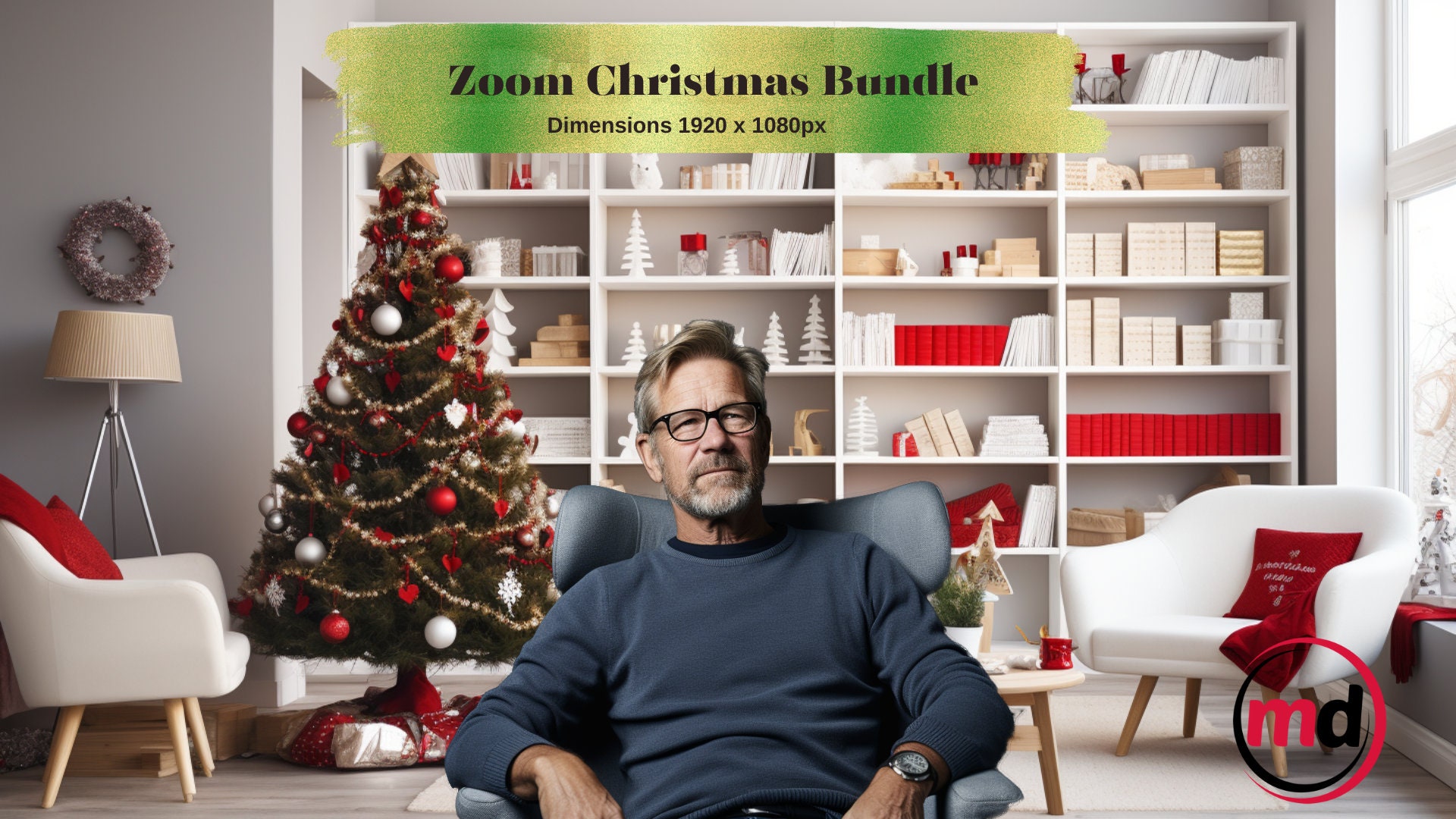 Zoom Background Bundle for Christmas Office Virtual Events, Digital ...