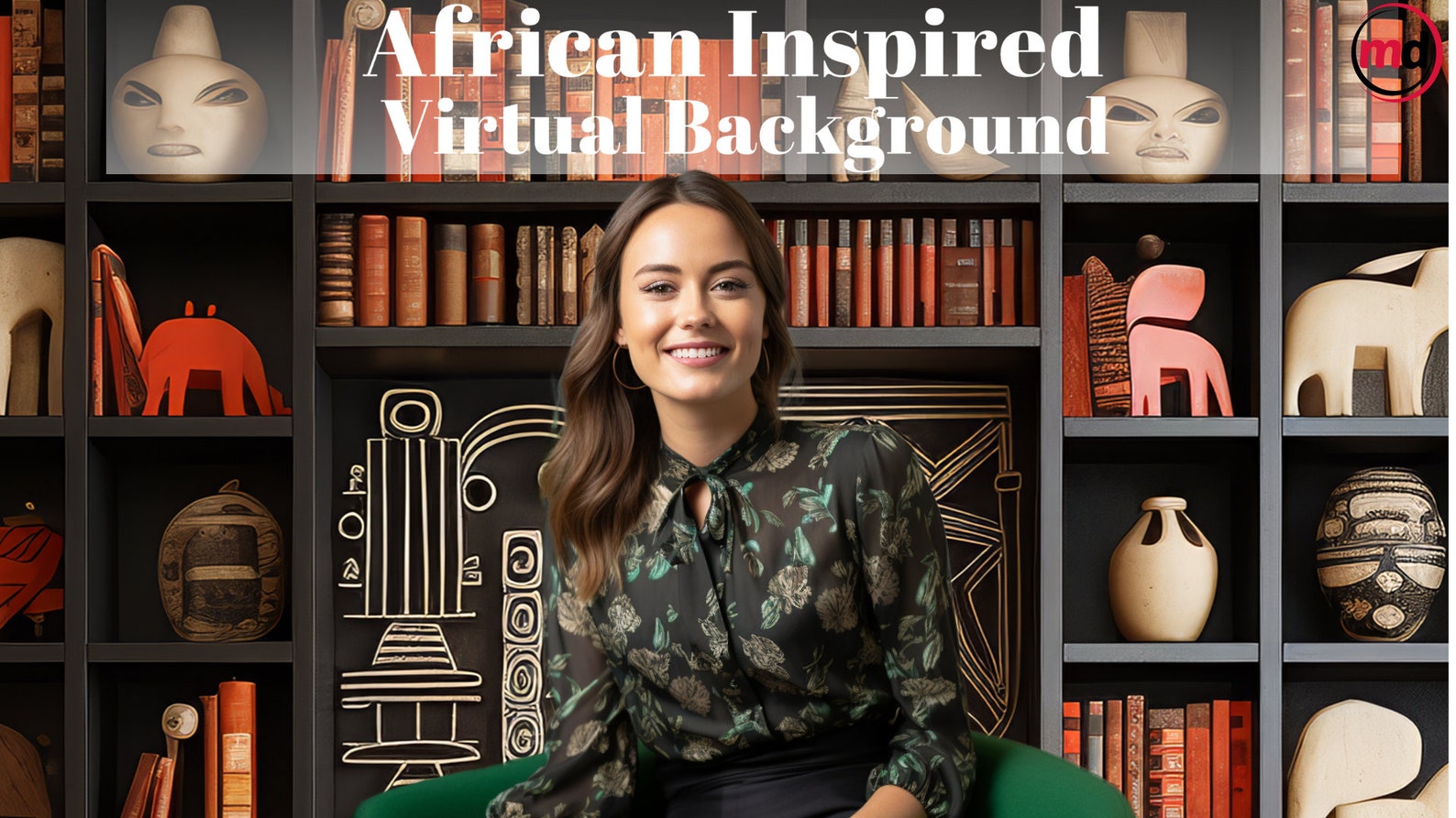 African Zoom Background | Tribal Virtual Meeting Backdrop | Digital ...
