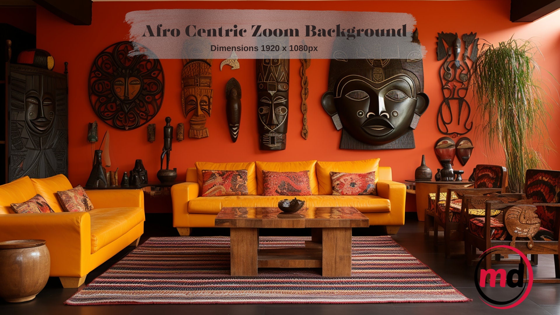 Desktop Background African Digital Wall Art, Vibrant and Unique ...