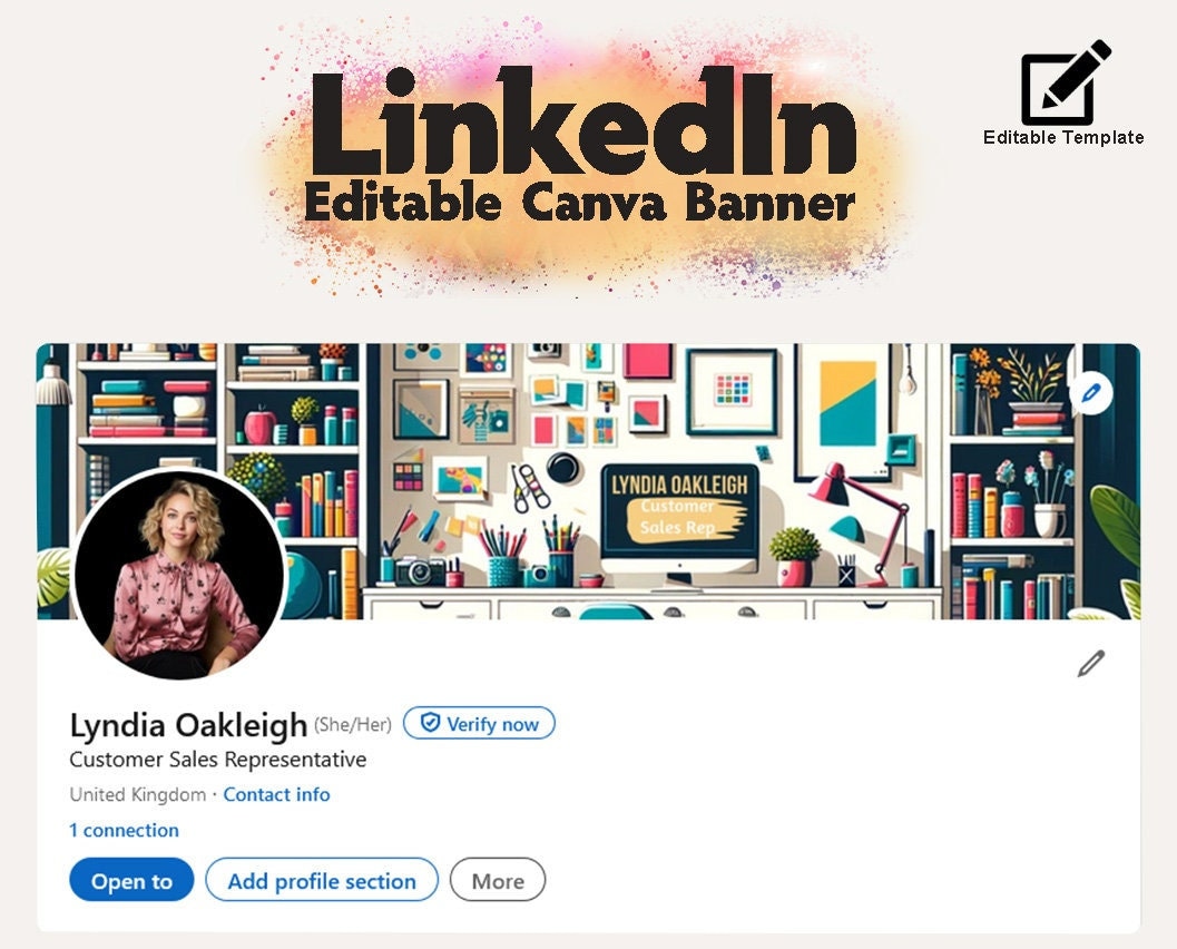 Editable Linkedin Banner Edit Your Banner in Canva - Etsy