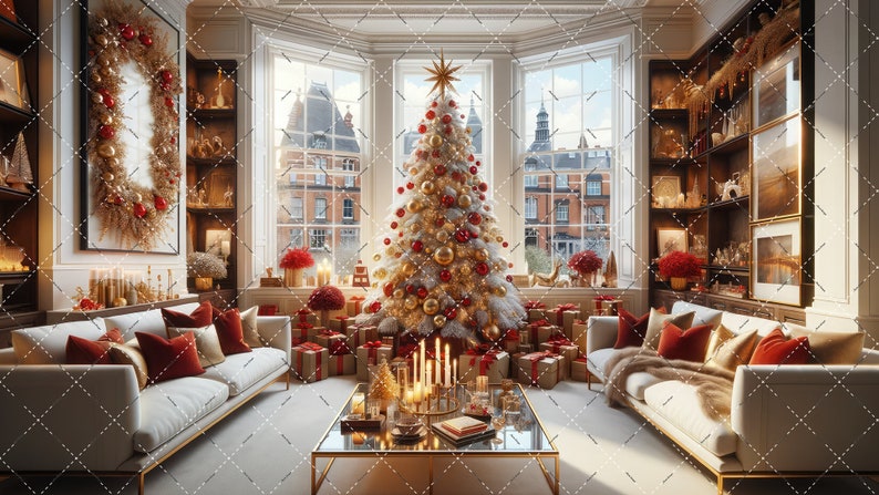 Zoom Background for Christmas Office Virtual Events, Digital Background ...