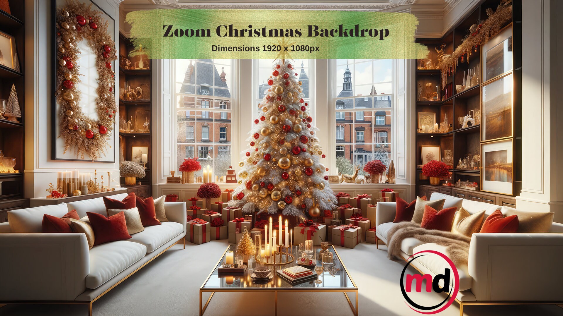 Zoom Background for Christmas Office Virtual Events, Digital Background ...