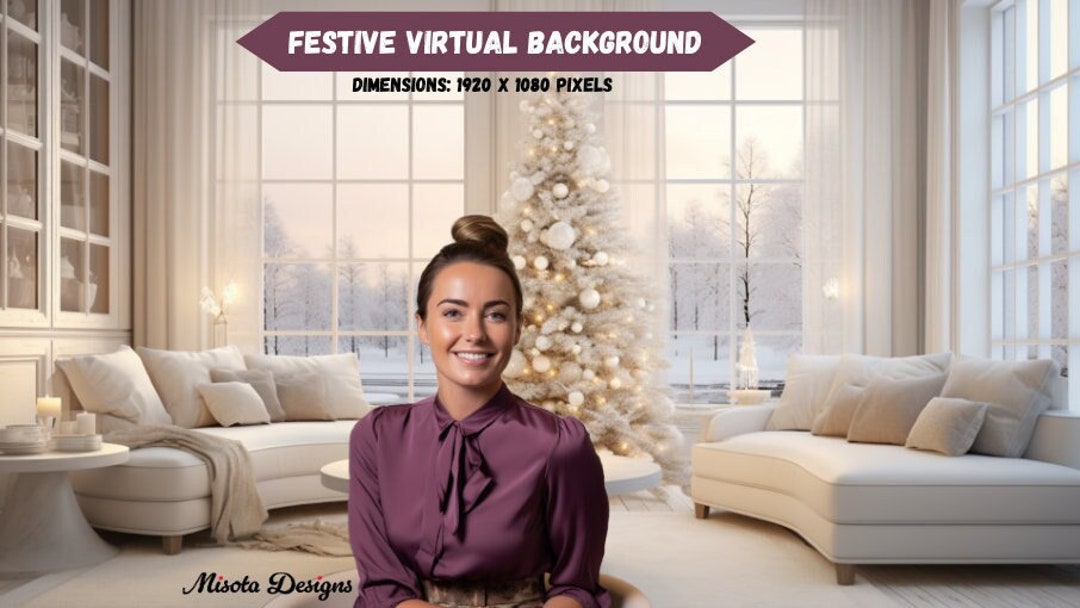 Christmas Backdrop for Zoom Virtual Meetings, Holiday Backdrops, Ideal ...