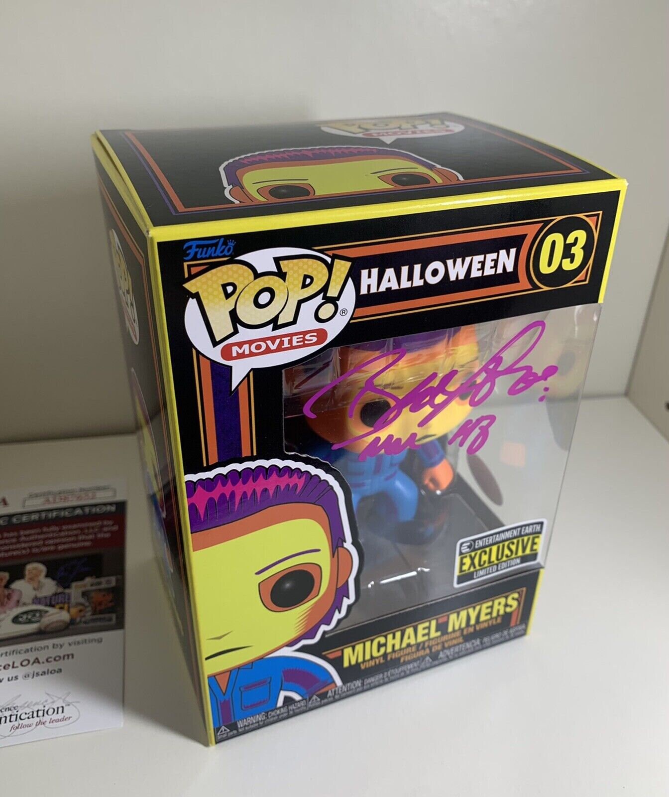 Brad Loree Signed Michael Myers Blacklight Funko Pop- Halloween JSA COA ...