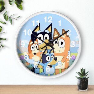 Bluey Wall Clock for Kids Room Decor Bluey & Bingo Design Perfect Gift ...