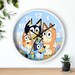 Bluey Wall Clock for Kids Room Decor Bluey & Bingo Design Perfect Gift ...