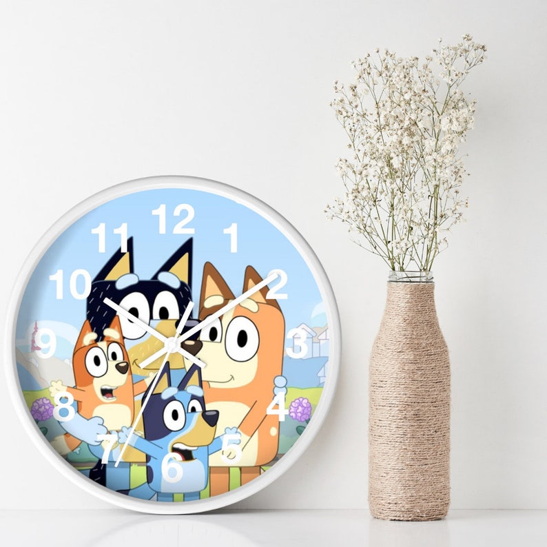Bluey Wall Clock for Kids Room Decor Bluey & Bingo Design Perfect Gift ...