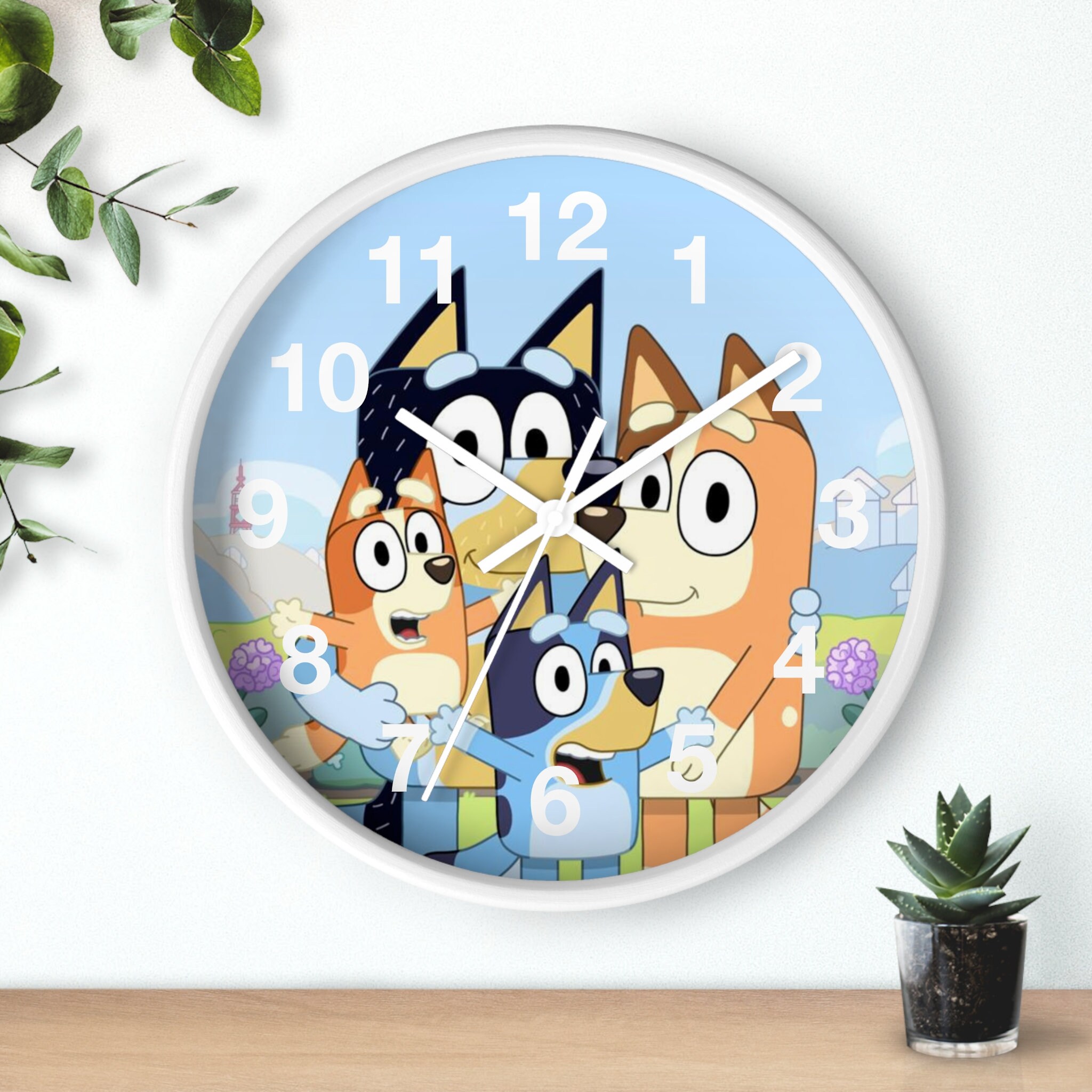 Bluey Wall Clock for Kids Room Decor Bluey & Bingo Design Perfect Gift ...