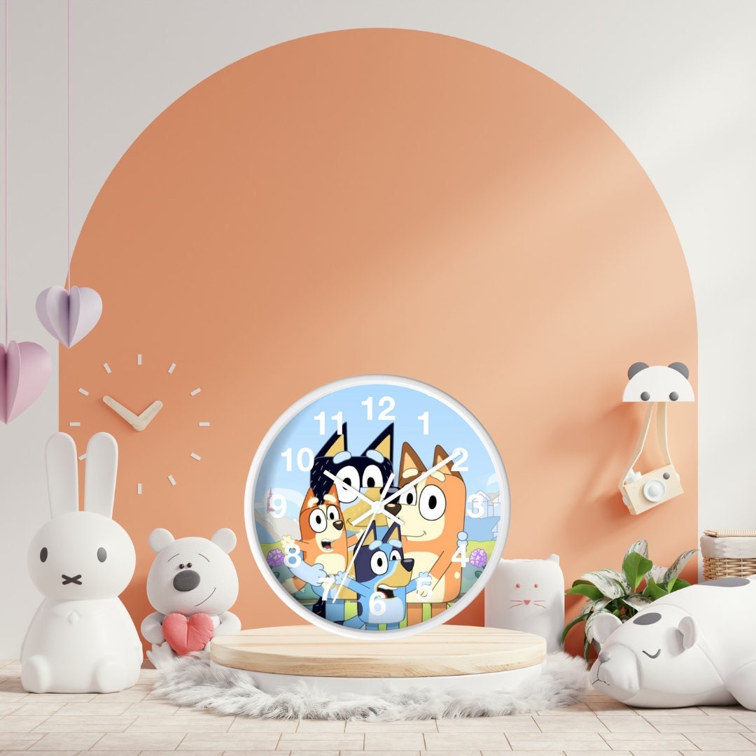 Bluey Wall Clock for Kids Room Decor Bluey & Bingo Design Perfect Gift ...