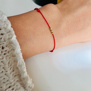 Red String Bracelet for Men, 14k Solid Gold Bracelet Men, Kabbalah ...