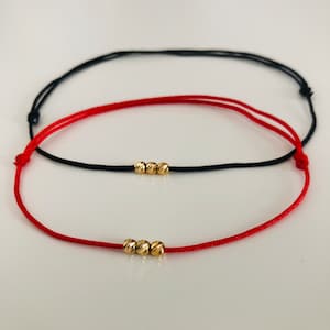 Red String Bracelet for Men, 14k Solid Gold Bracelet Men, Kabbalah ...