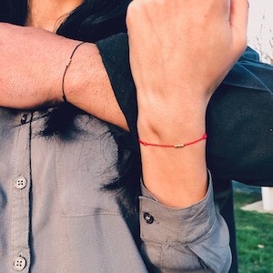 Red String Bracelet for Men, 14k Solid Gold Bracelet Men, Kabbalah ...