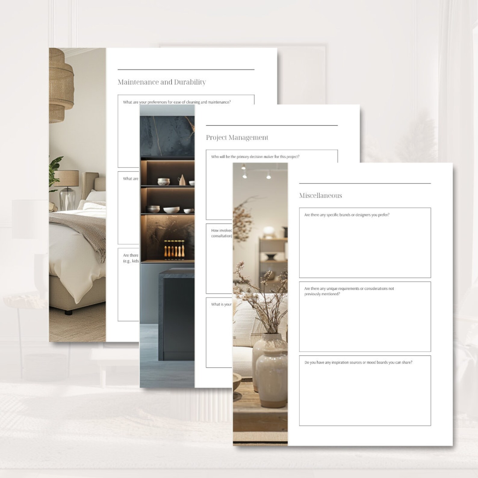 Interior Designer Client Questionnaire Template | Interior Design ...