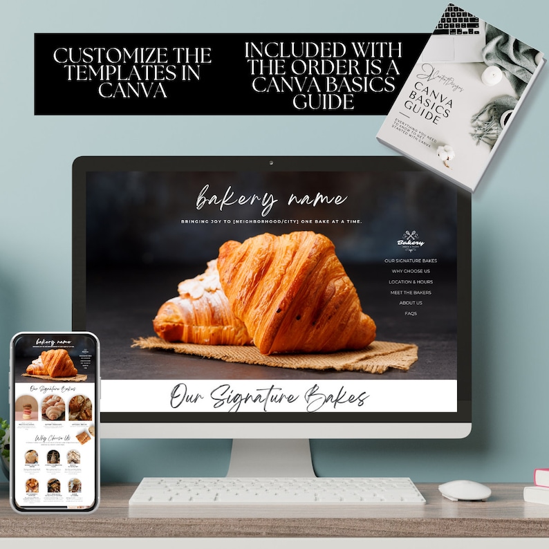 Bakery Canva Website Template, Done for You Content, Home Baking, Small ...
