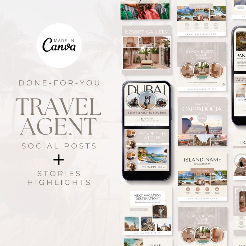 Ready-to-post Travel Agent Social Media Kit - Posts, Highlights ...