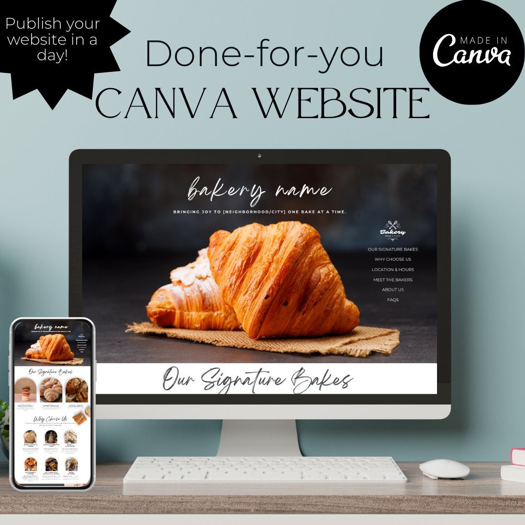 Bakery Canva Website Template, Done for You Content, Home Baking, Small ...