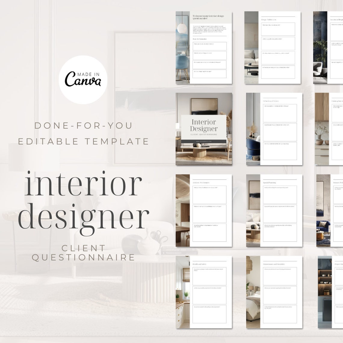 Interior Designer Client Questionnaire Template | Interior Design ...