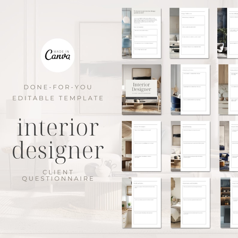 Interior Designer Client Questionnaire Template | Interior Design ...