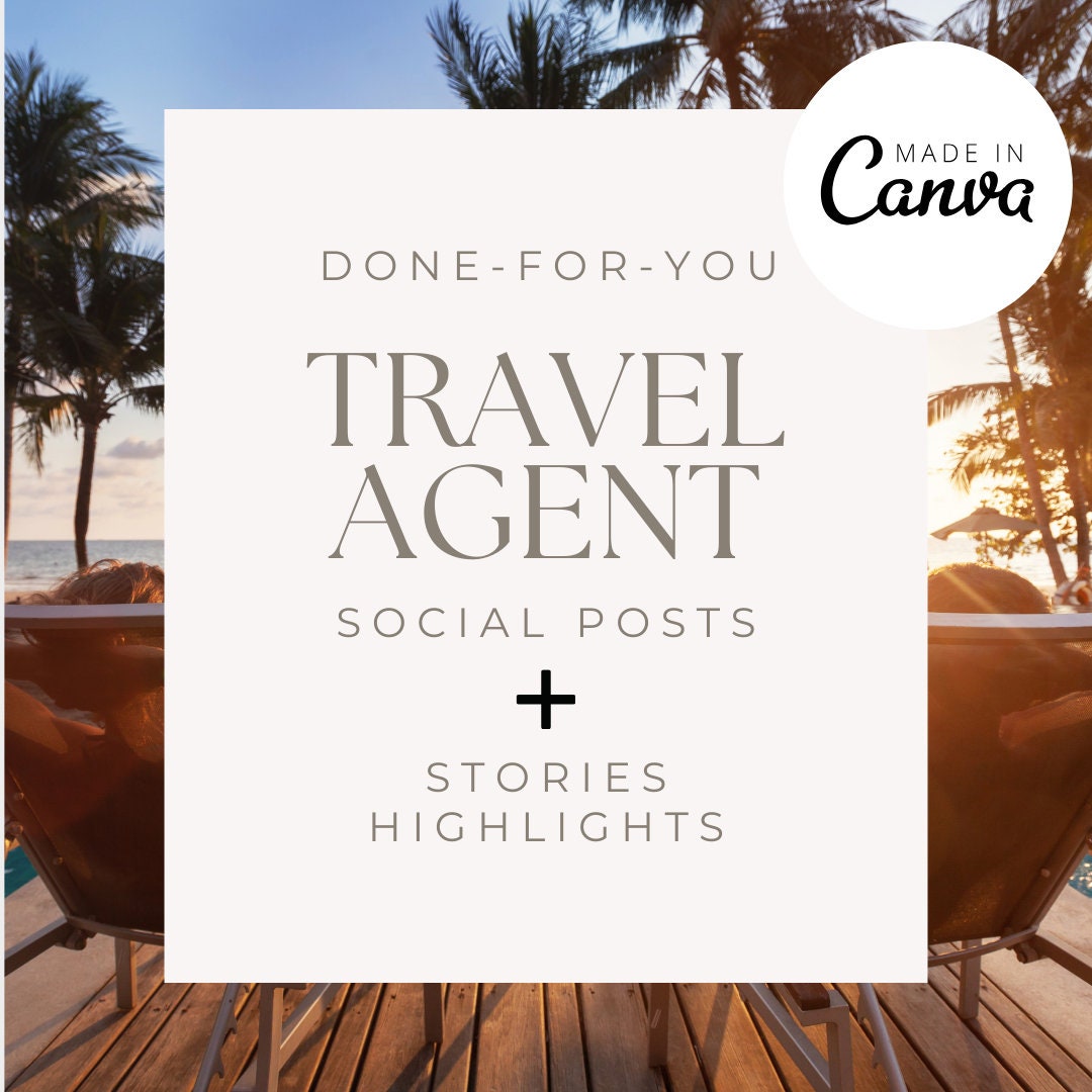 Ready-to-post Travel Agent Social Media Kit Posts, Highlights, Stories & Reels in Canva Format ...